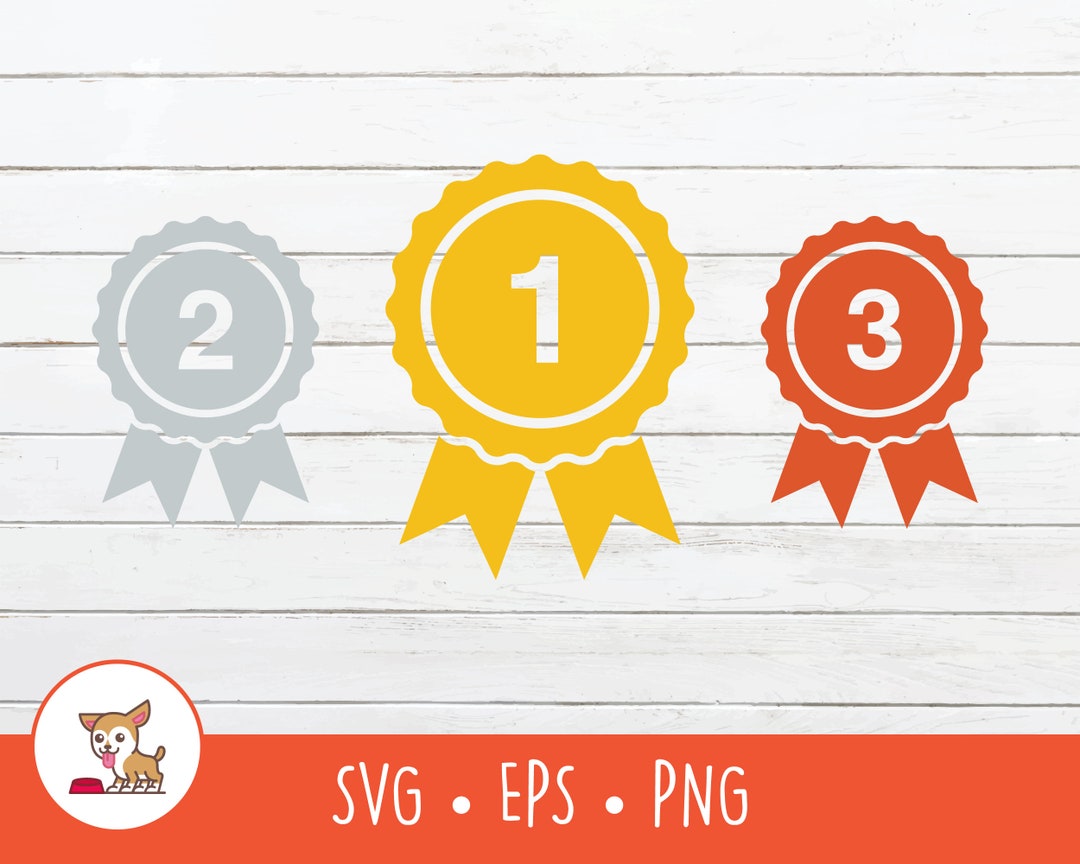 Award Medals SVG, Award Ribbon Clipart, Vector Medal Badge Cut File for ...