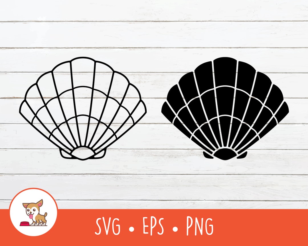 Clam Shell SVG, Shell Clipart, Vector Clam Cut File for Cricut, Mermaid ...