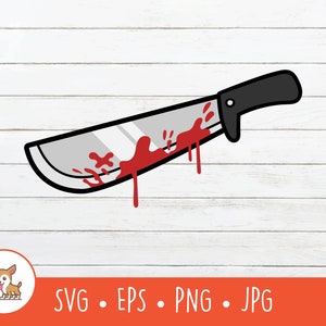 Machete Clipart, Machete SVG, Vector Bloody Machete Cut File for Cricut ...