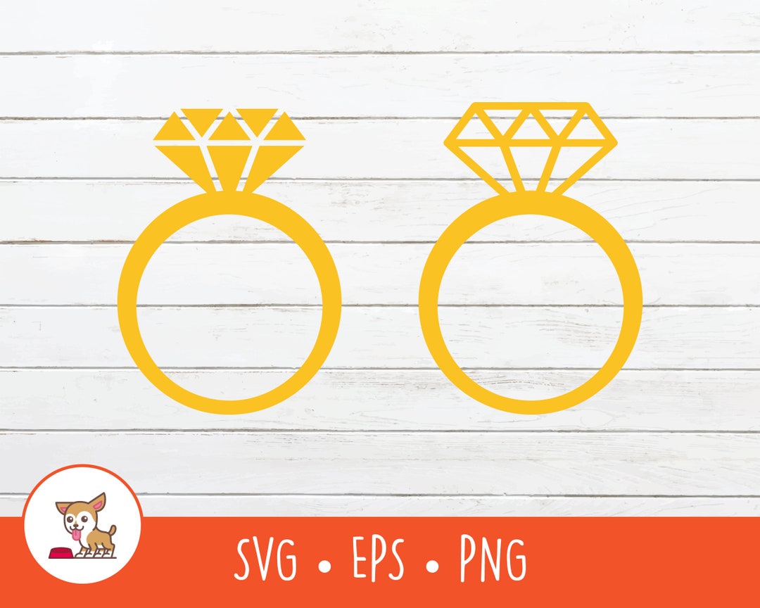 Diamond Ring SVG, Wedding Ring Clipart, Vector Diamond Ring Cut File ...