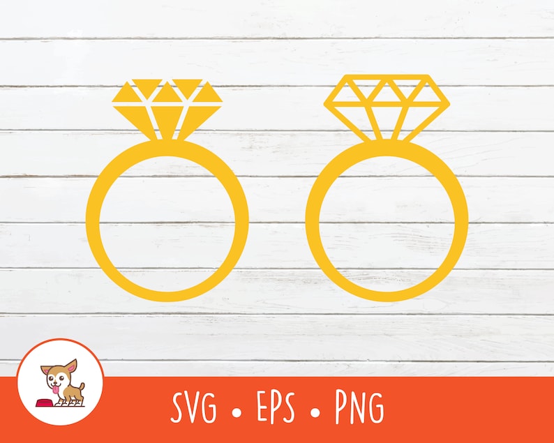 Diamond Ring SVG, Wedding Ring Clipart, Vector Diamond Ring Cut File ...