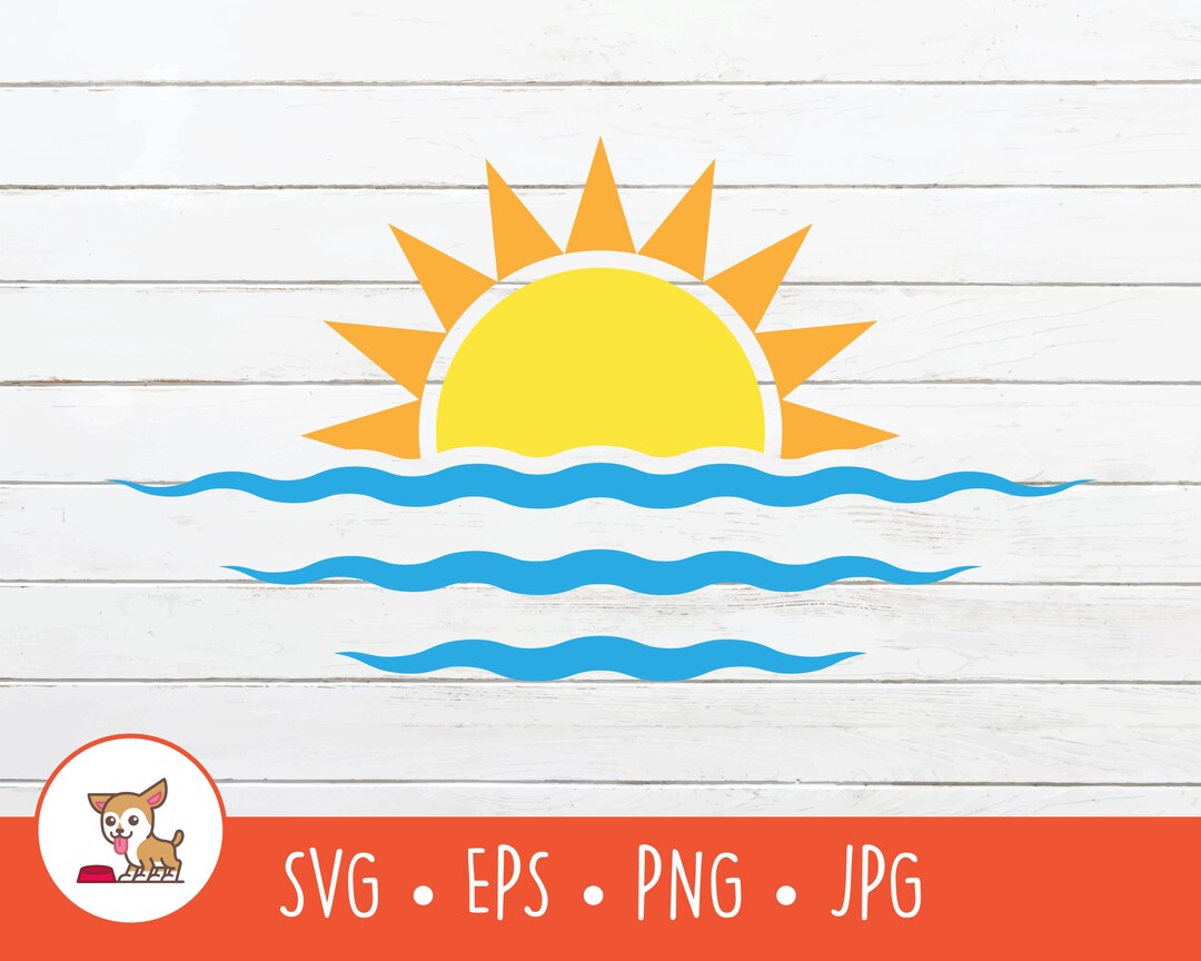 Sunset SVG, Sunrise Clipart, Vector Sunset Cut File for Cricut, PNG ...