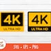 4K Ultra HD SVG, Vector 4K Sign Clipart, Ultra HD Logo Cut File ...