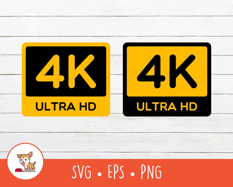 4K Ultra HD SVG, Vector 4K Sign Clipart, Ultra HD Logo Cut File ...