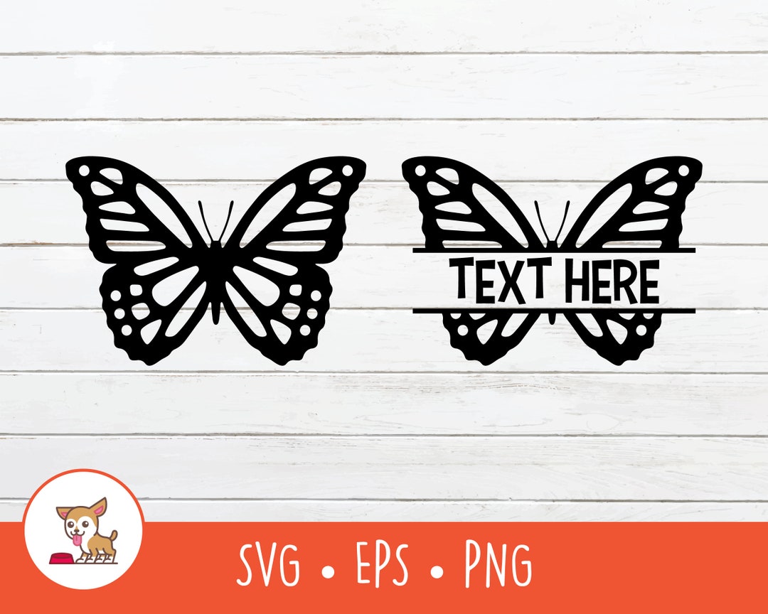 Butterfly SVG, Split Butterfly Name Frame, Butterfly Clipart, Vector ...