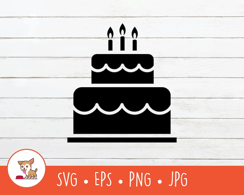 Birthday Cake SVG, Birthday Cake Clipart, Vector Birthday Cake Cut File ...