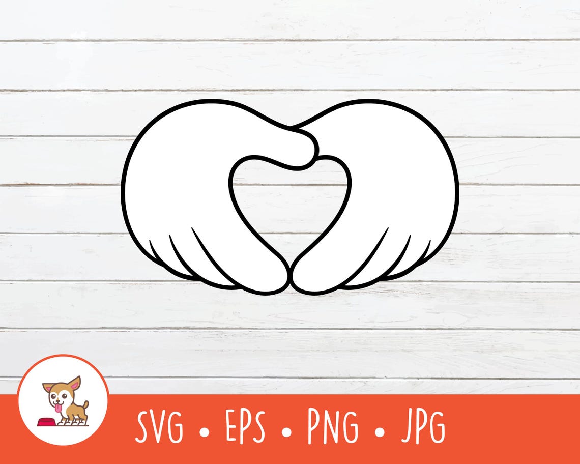 Cartoon Heart Hand Gesture Clipart, Heart Hand SVG, Vector Love Hand ...