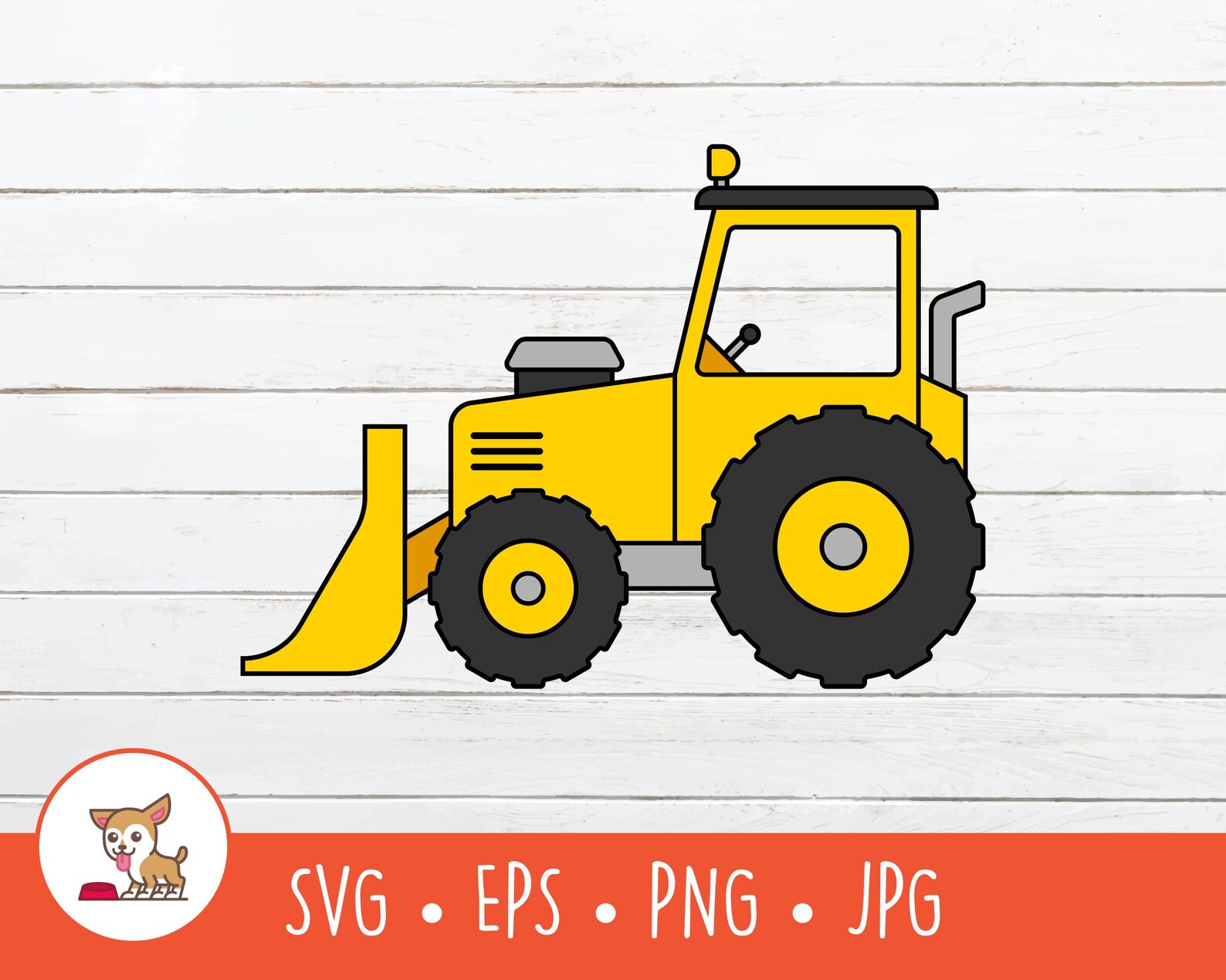 Cartoon Bulldozer Clipart, Bulldozer SVG, Vector Bulldozer Cut File for ...