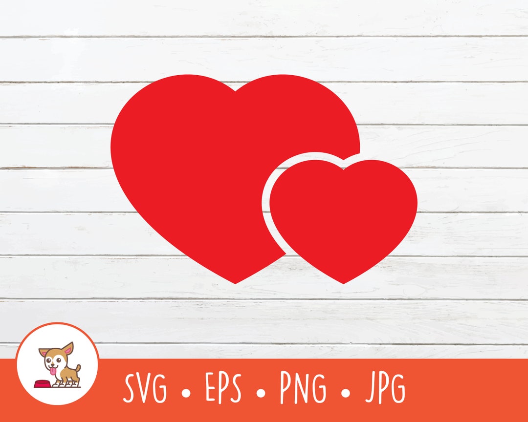 Two Hearts SVG, Two Hearts Clipart, Vector Love Cut File for Cricut ...