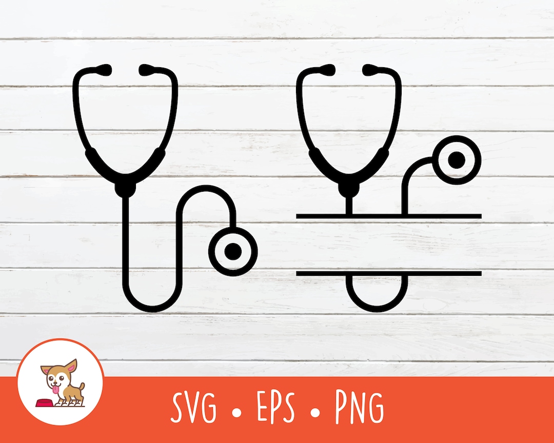 Stethoscope SVG, Split Stethoscope Name Frame, Stethoscope Clipart ...