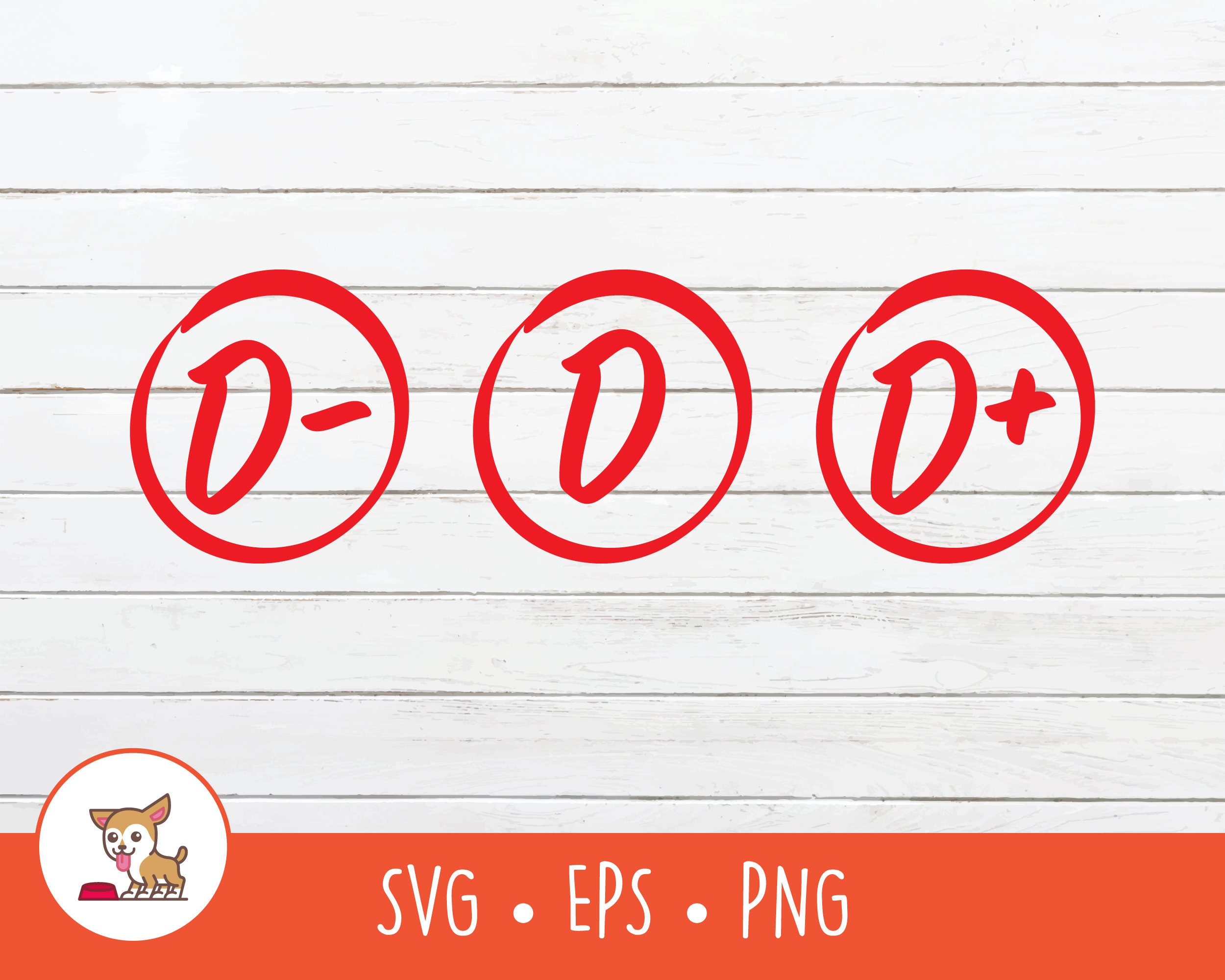 D Grade Mark SVG, D Grade Score Clipart, D Test Score Cut File for ...