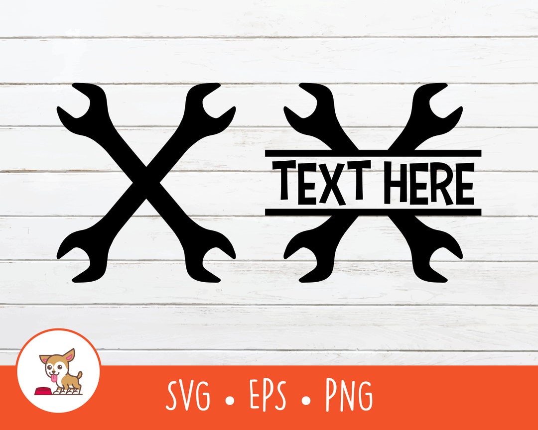 Crossed Wrenches SVG, Split Crossed Wrenches Name Frame, Wrench Clipart ...