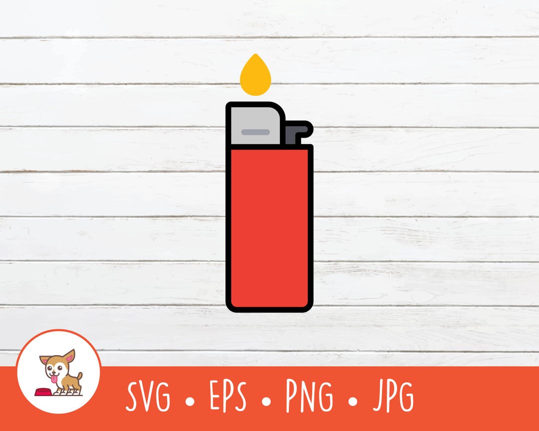 Cartoon Lighter Clipart, Lighter SVG, Vector Gas Lighter Cut File for ...