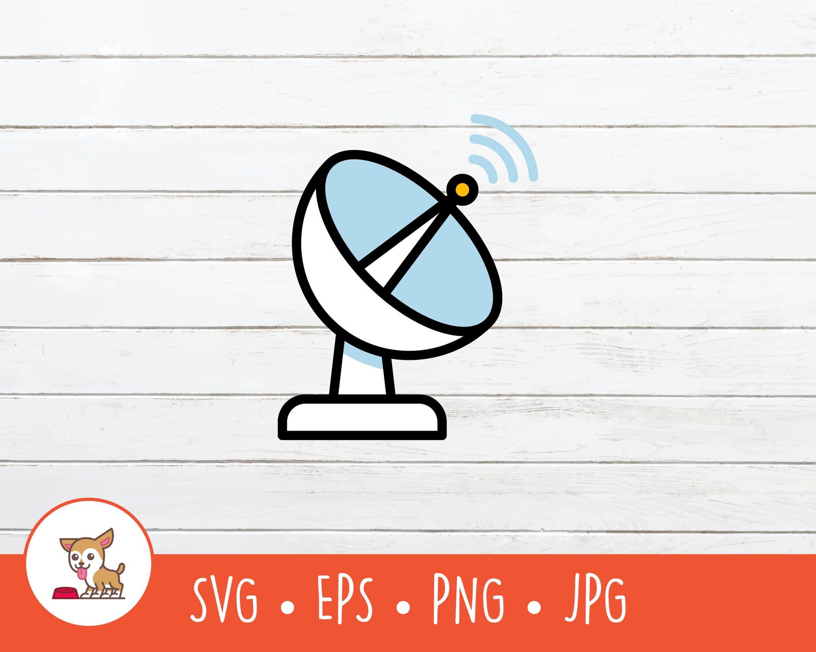 Cartoon Satellite Dish Clipart, Satellite Dish SVG, Vector Satellite ...