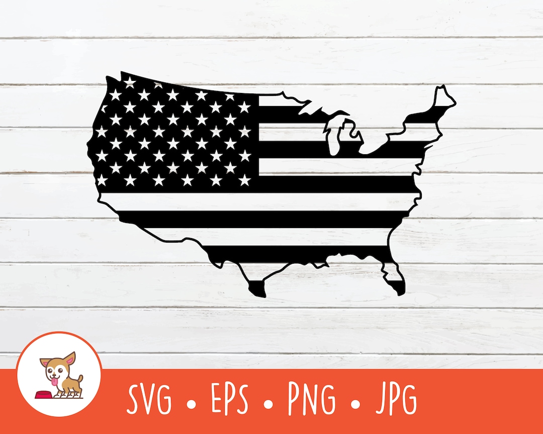 United States Map Flag SVG, United States Flag Map Clipart, Vector ...