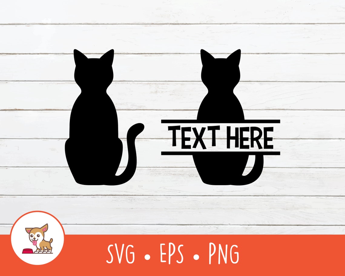 Cat SVG, Split Cat Name Frame, Vector Cat Clipart, Cat Cut File for ...