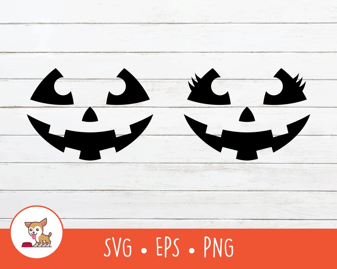 Pumpkin Face SVG, Smiling Pumpkin Face With Eyelashes Clipart, Carved ...