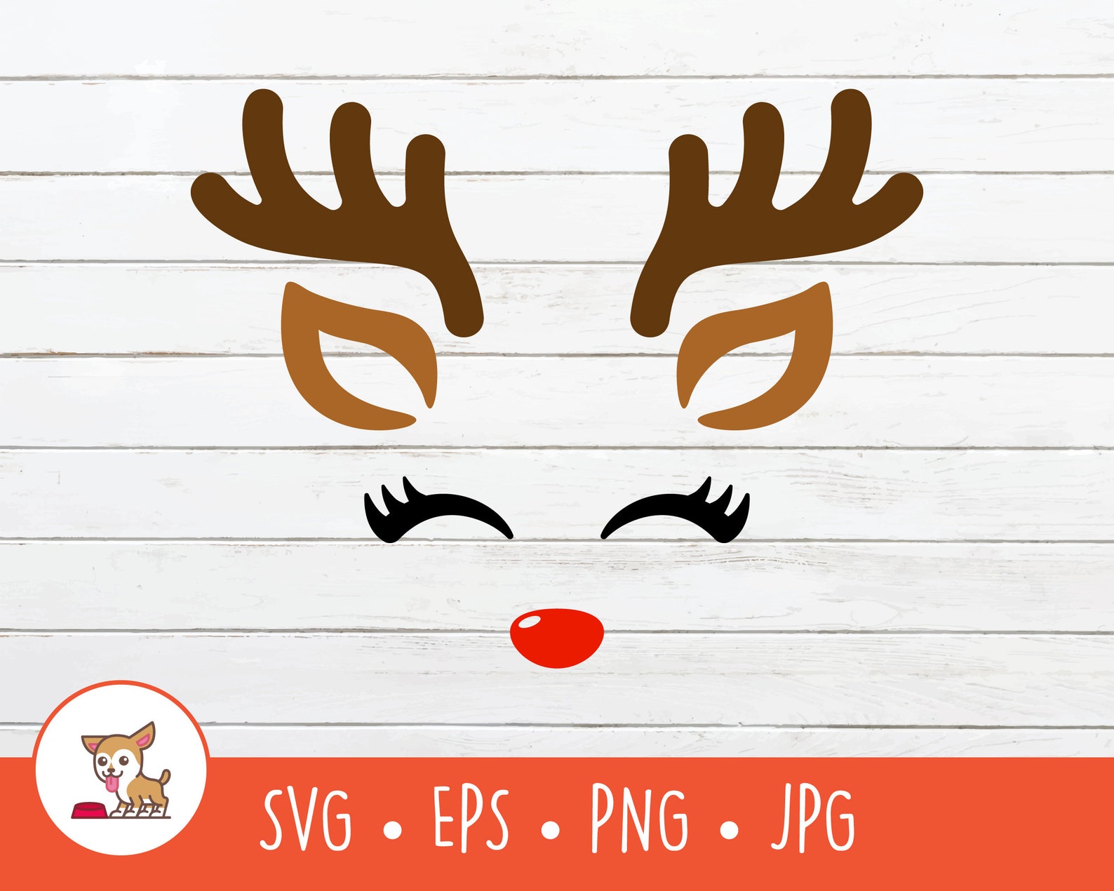 Reindeer SVG Vector Reindeer With Eyelashes Clipart Reindeer - Etsy