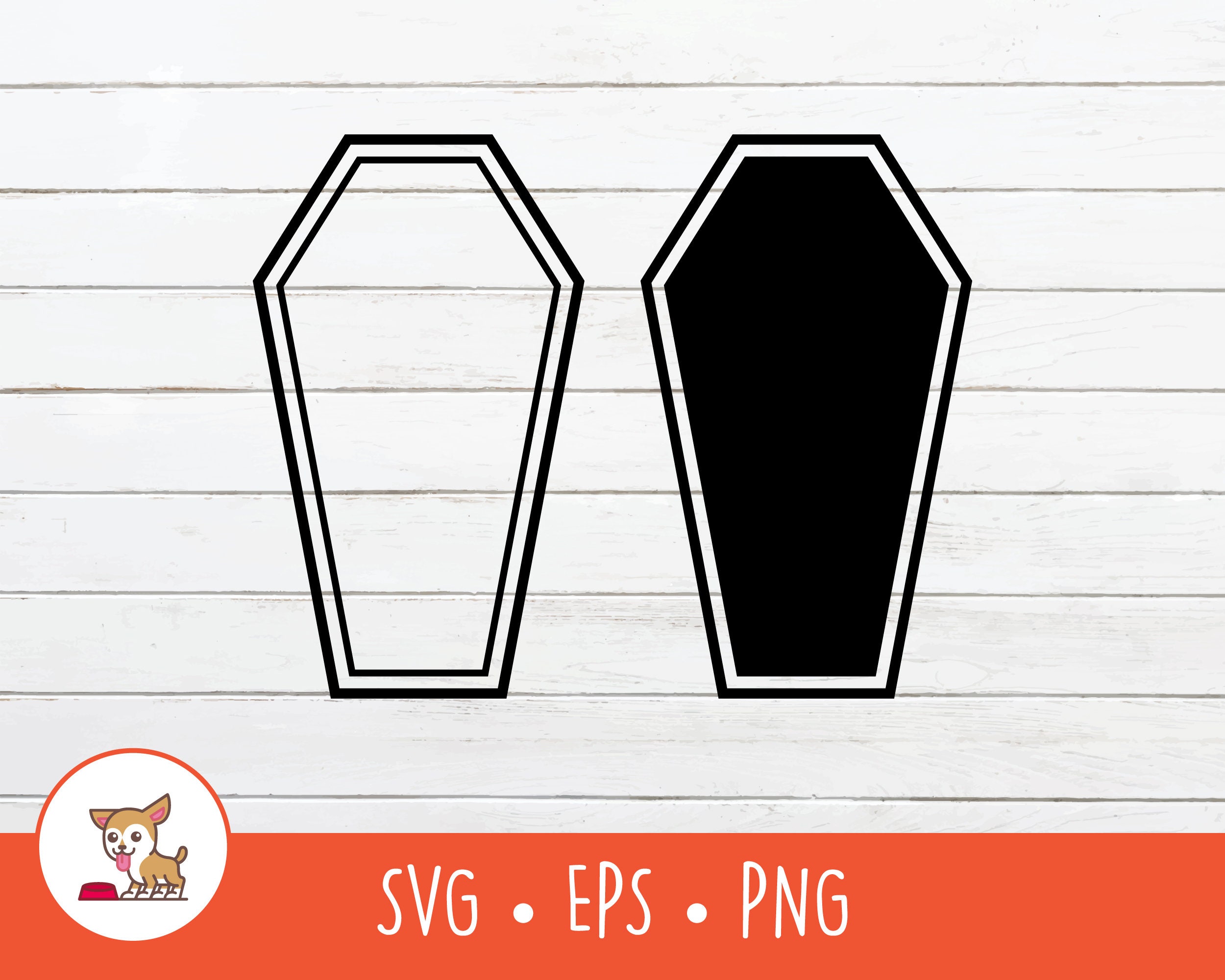 Coffin SVG, Coffin Clipart, Vector Coffin Cut File for Cricut, PNG, EPS, Instant Digital ...