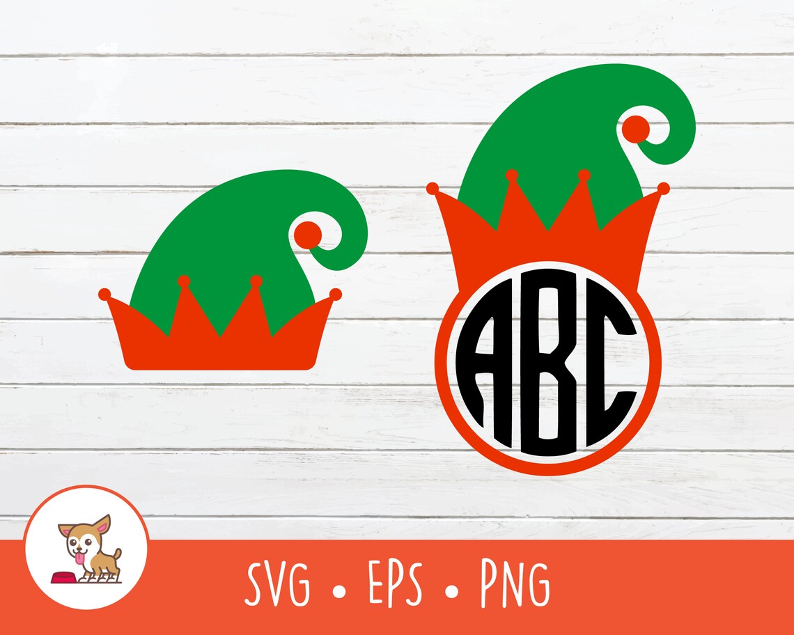 Elf Hat SVG Elf Hat Monogram Vector Elf Hat Clipart - Etsy