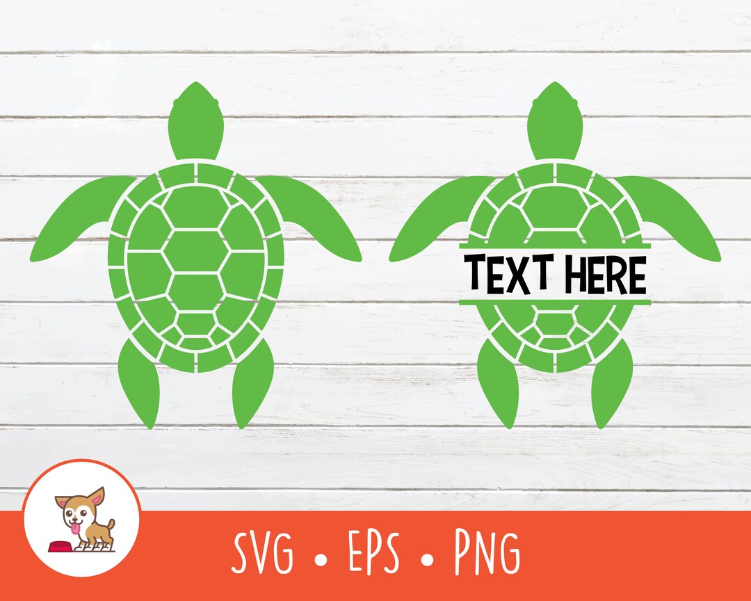 Sea Turtle SVG, Split Turtle Name Frame, Turtle Clipart, Vector Turtle ...