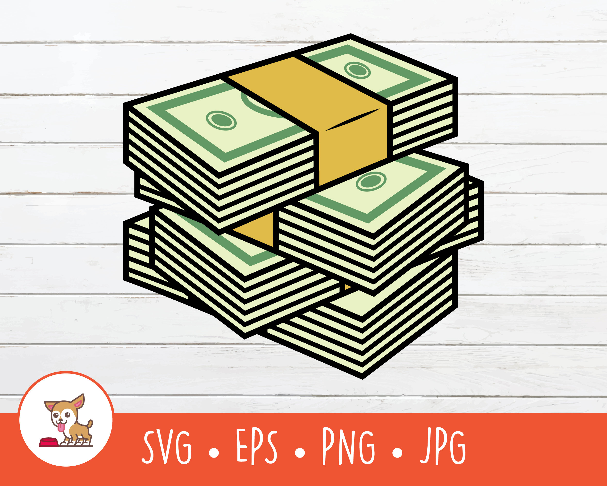 Stack of Money Clipart, Money SVG, Vector Money Cut File for Cricut ...