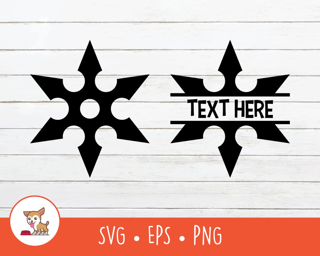 Shuriken SVG, Split Ninja Star Name Frame, Throwing Star Clipart, Ninja ...