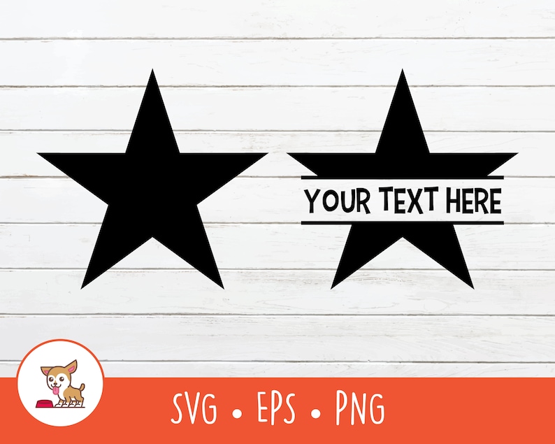 Star SVG, Split Star Name Frame, Star Clipart, Vector Star Cut File for ...