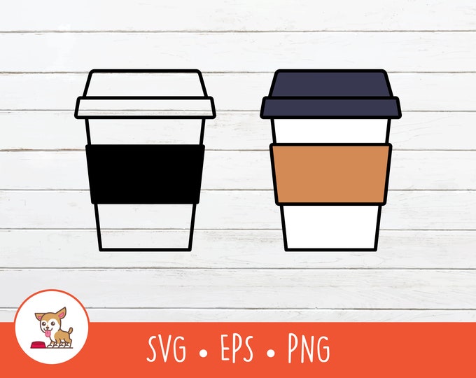 Coffee Cup. SVG PNG PDF Files. Paper Disposable Food Tea Gift Vector ...