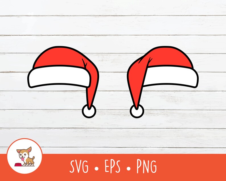Santa Hats SVG, Santa Hat Clipart, Vector Christmas Hat Cut File for ...