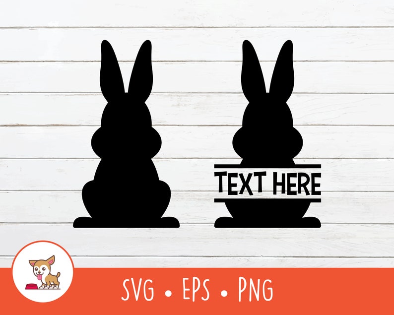 Bunny Rabbit SVG, Split Rabbit Name Frame, Vector Bunny Clipart, Bunny ...