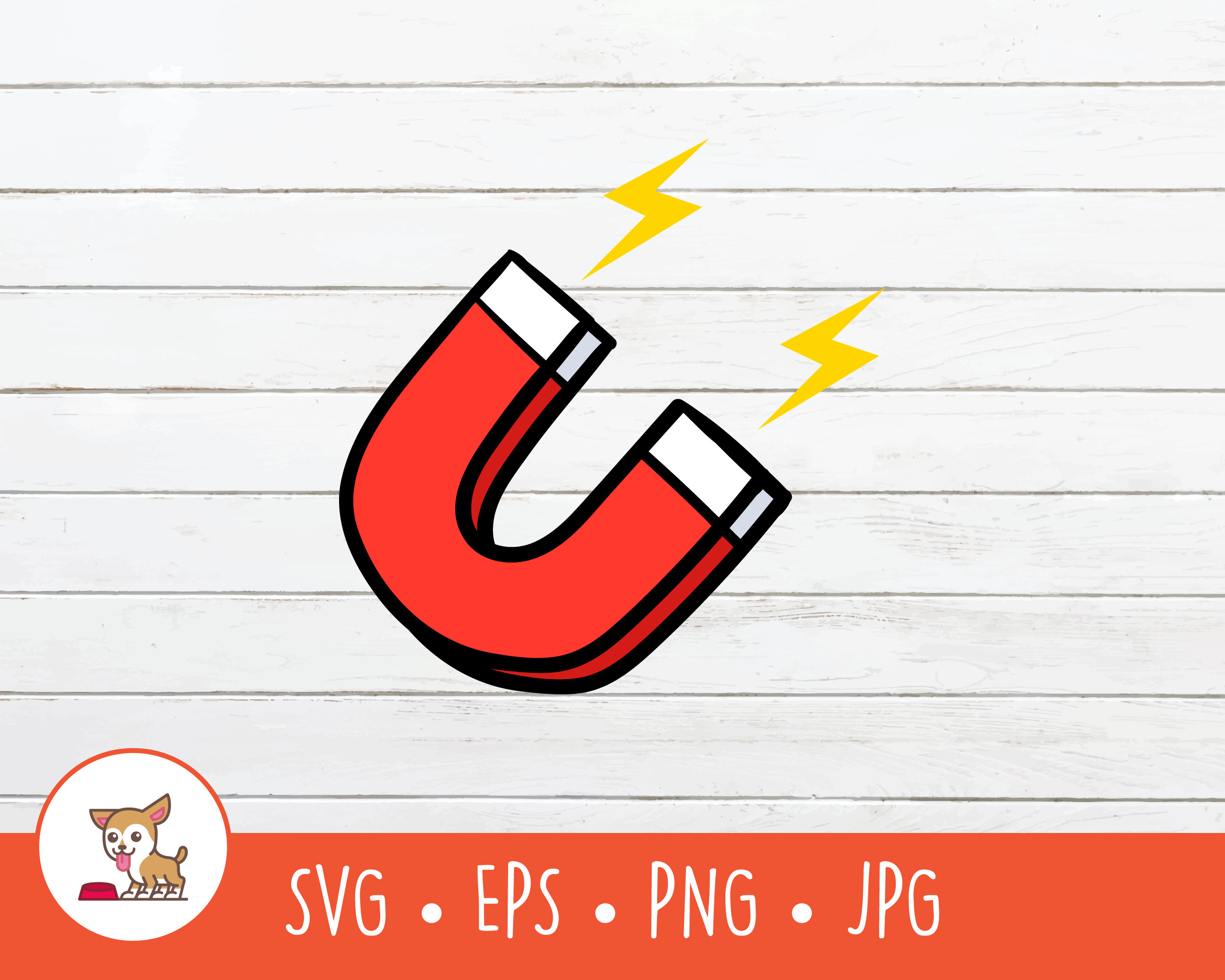 Cartoon Magnet Clipart, Magnet SVG, Vector Magnet Cut File for Cricut ...