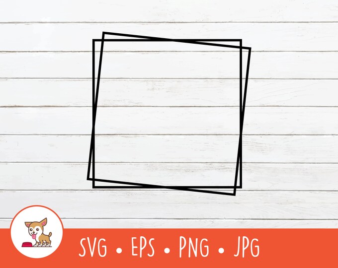 Double Square Frame Svg Png Eps Pdf Files, Square Frame Svg, Geometric ...
