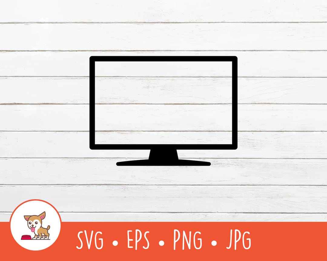 Monitor SVG, Monitor Clipart, Monitor Icon Cut File for Cricut, Instant ...