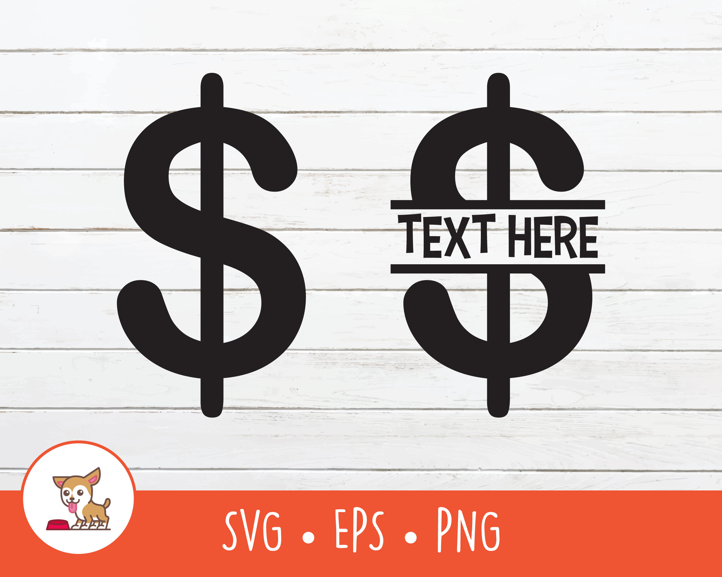 Dollar Sign SVG, Split Dollar Sign Name Frame, Dollar Sign Clipart ...