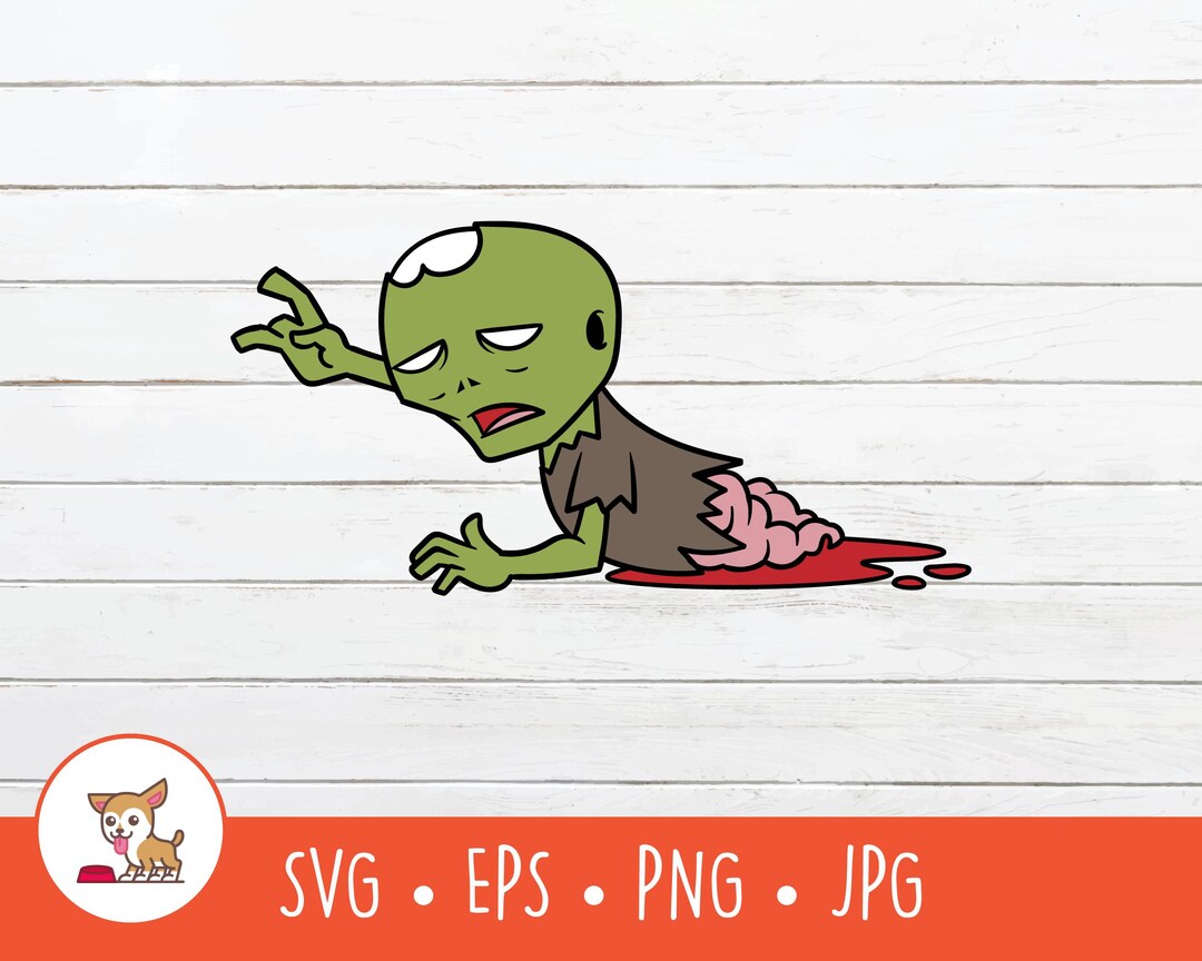Cartoon Zombie Clipart, Zombie SVG, Vector Zombie Cut File for Cricut ...