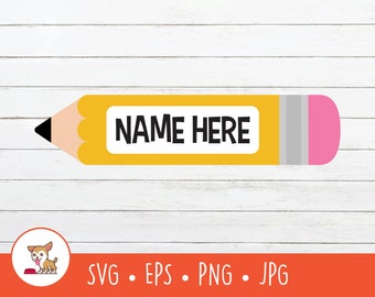 Colored Pencil SVG, Colored Pencil Name Frame, Vector Colored Pencil ...