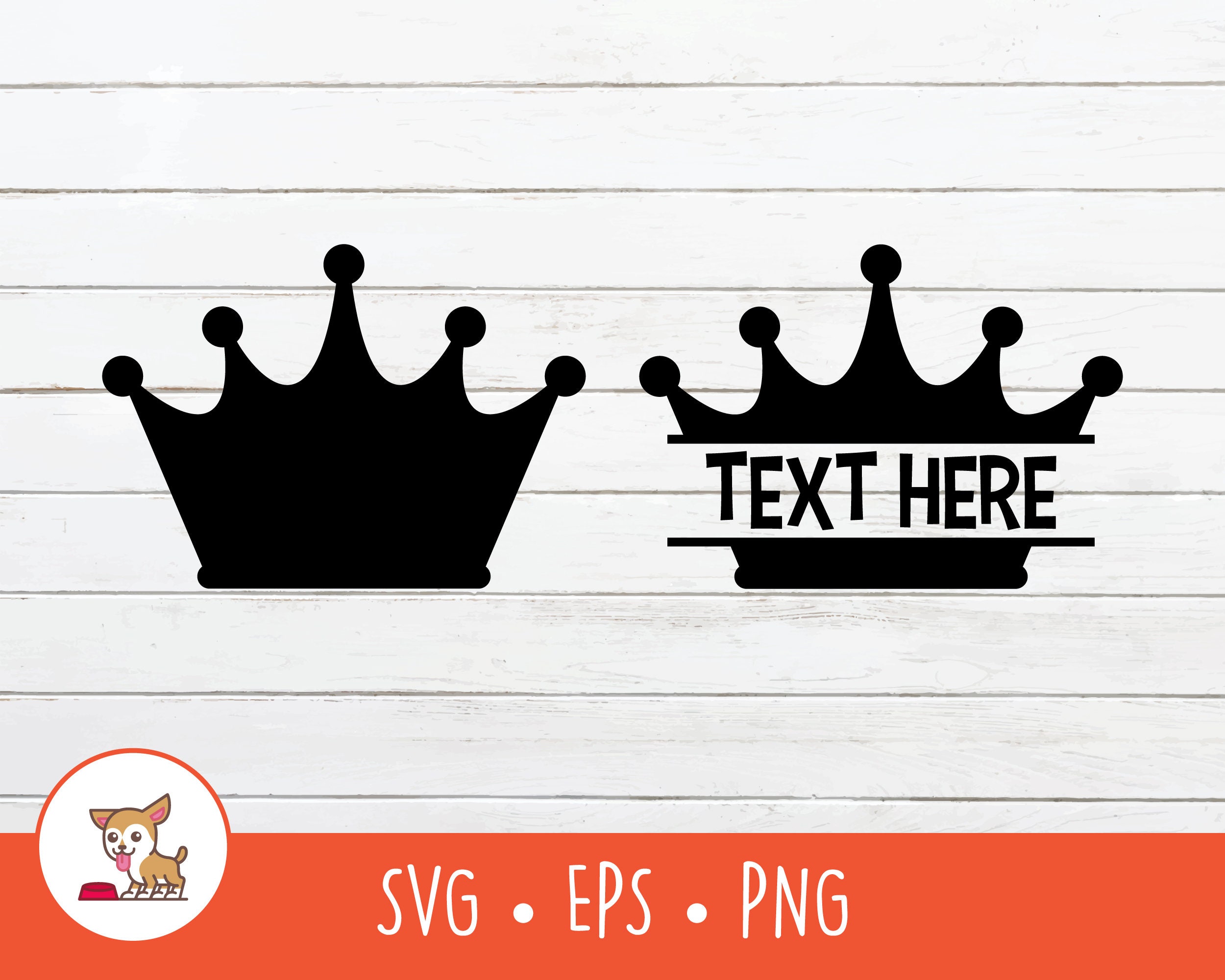 Crown SVG, Split Crown Name Frame, Crown Clipart, Crown Cut File for ...
