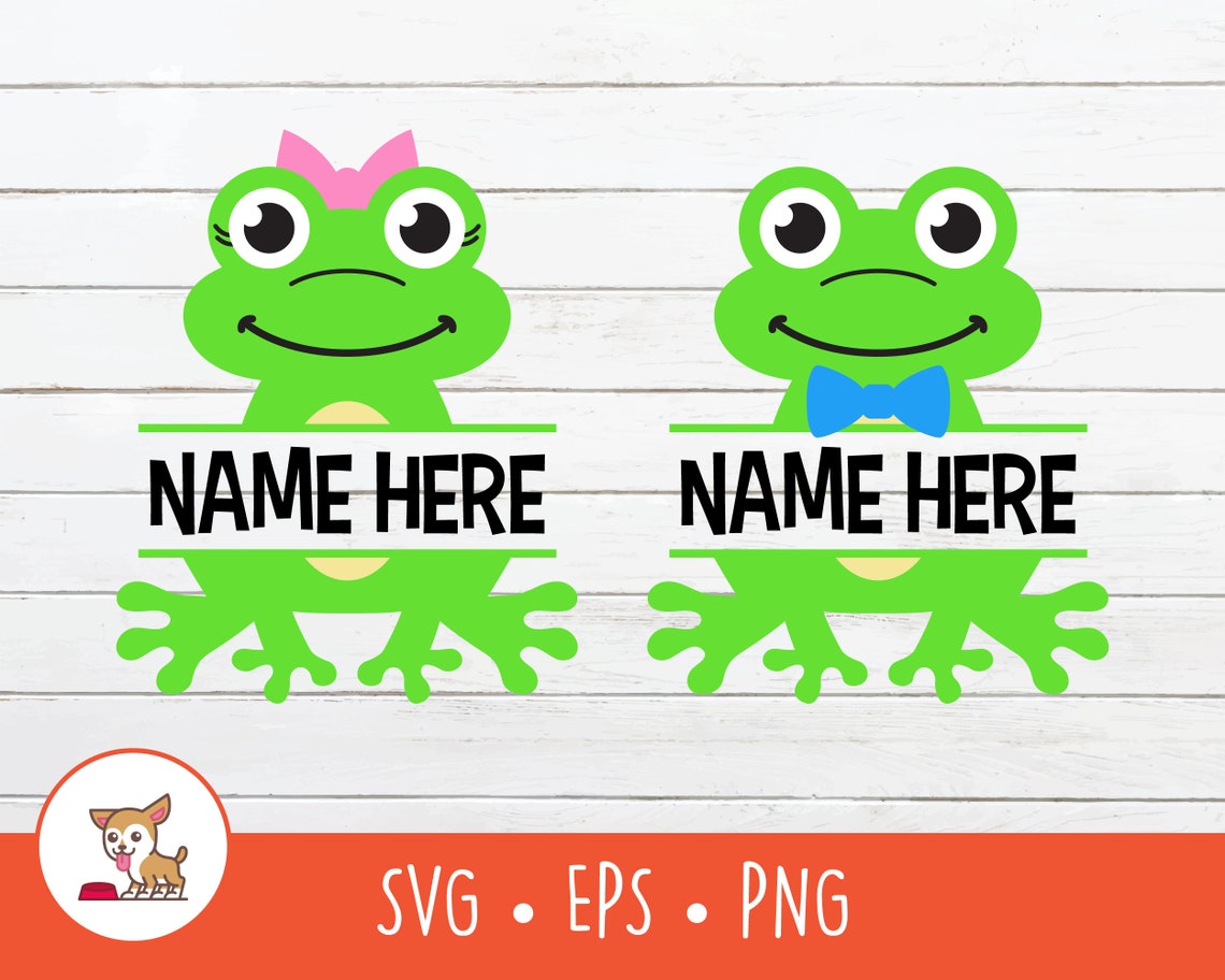 Frog SVG Split Frog Name Frame Vector Frog Clipart Frog Cut - Etsy