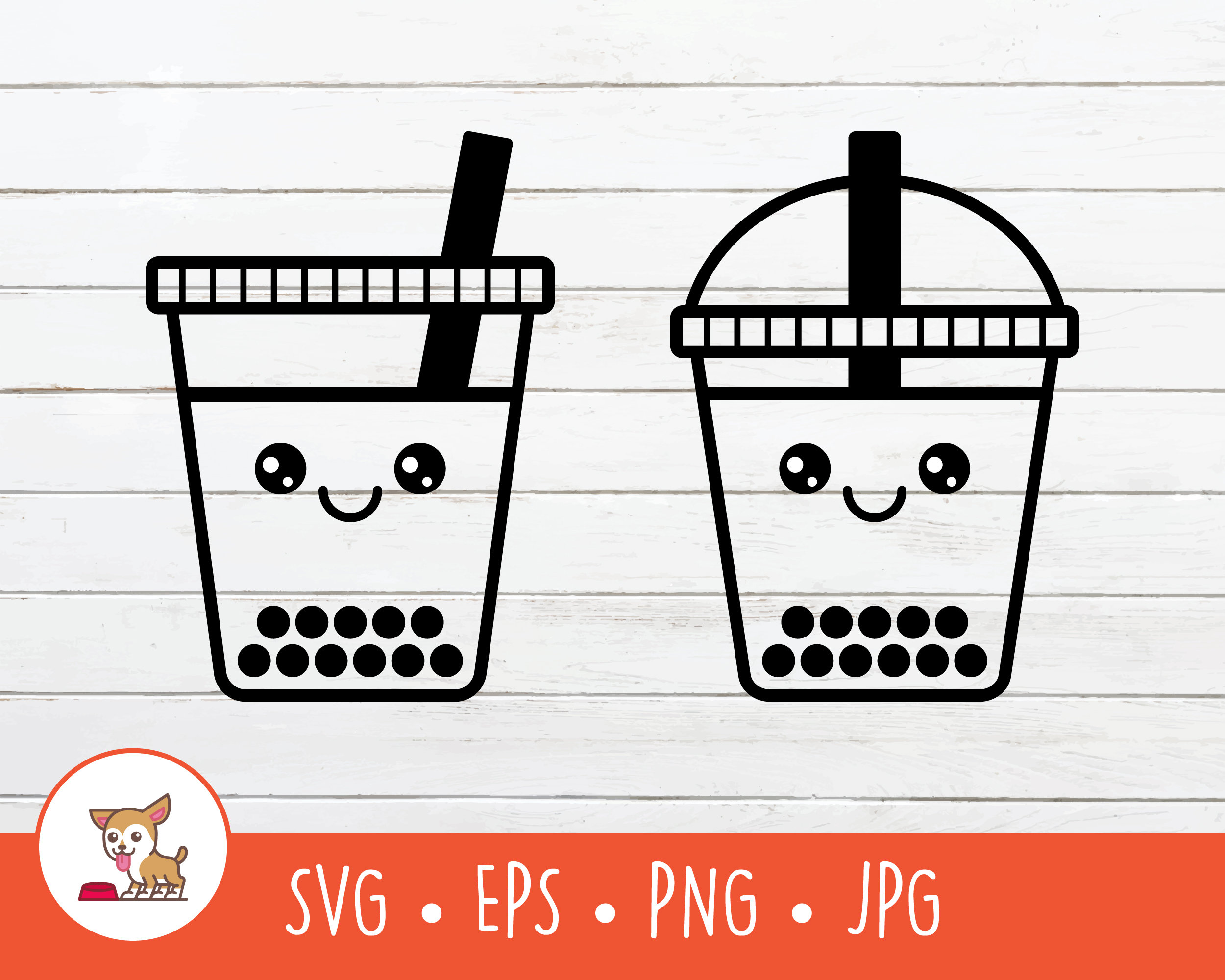 Kawaii Bubble Tea SVG, Vector Bubble Tea Clipart, Boba Tea Cut File for ...