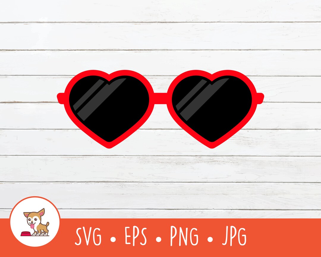Love Glasses Clipart, Heart Glasses SVG, Vector Heart Shaped Glasses ...