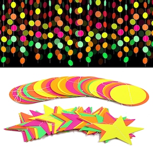 Neon Fluorescent Party Decor UV Blacklight Glowbanner Neon Party Decor ...