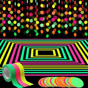 Neon Fluorescent Party Decor UV Blacklight Glowbanner Neon Party Decor ...
