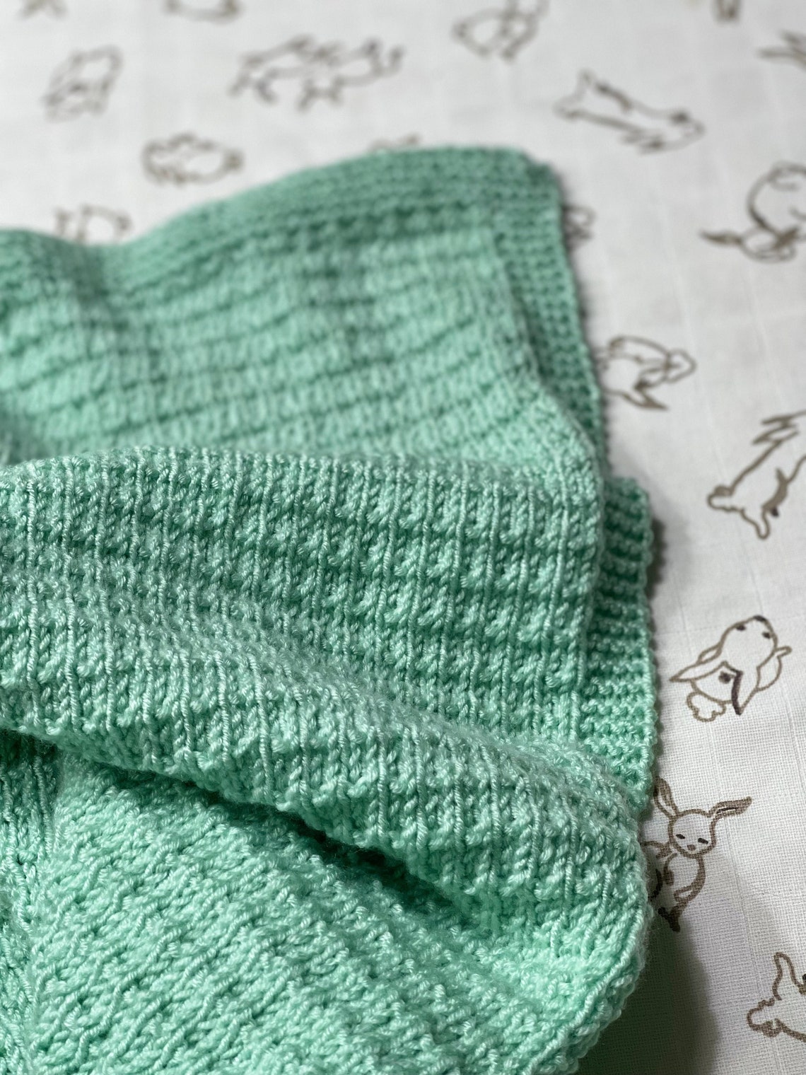 Darling Baby Blanket - PDF Knitting Pattern - Easy Knit and Purl Stitch ...