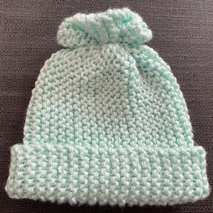 Beginner Adult Knit Beanie Pattern – Easy 'pom-pom' Design (PDF Pattern ...
