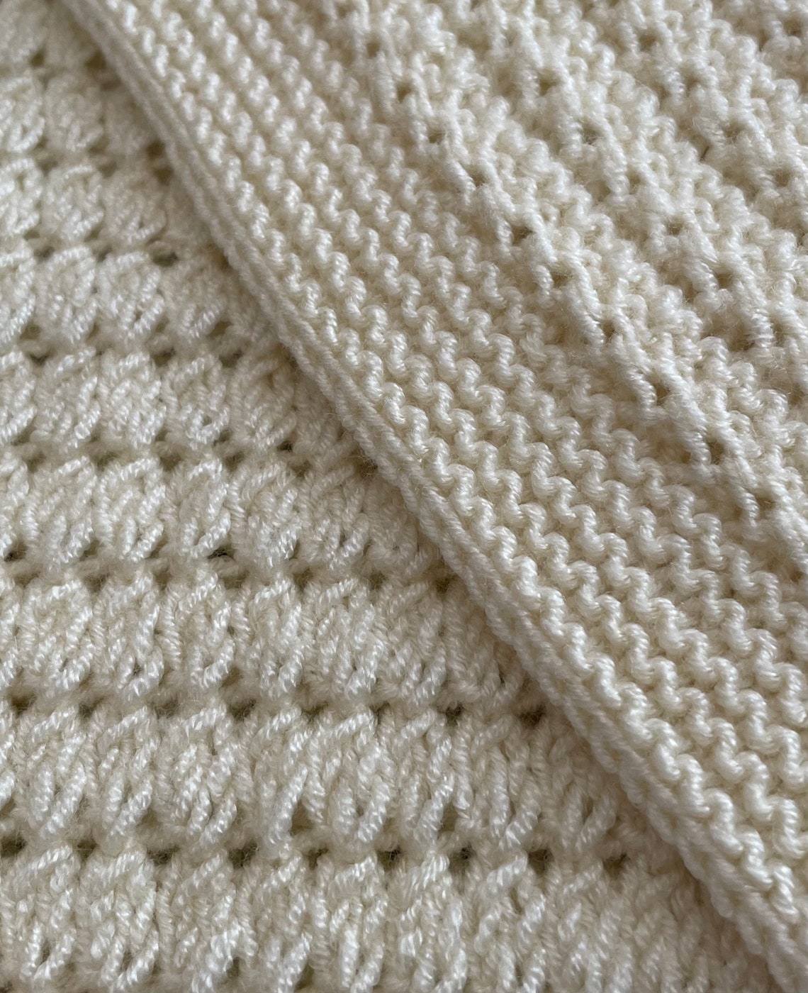 Cluster Stitch Baby Blanket - PDF Knitting Pattern - Easy Knitted Baby ...