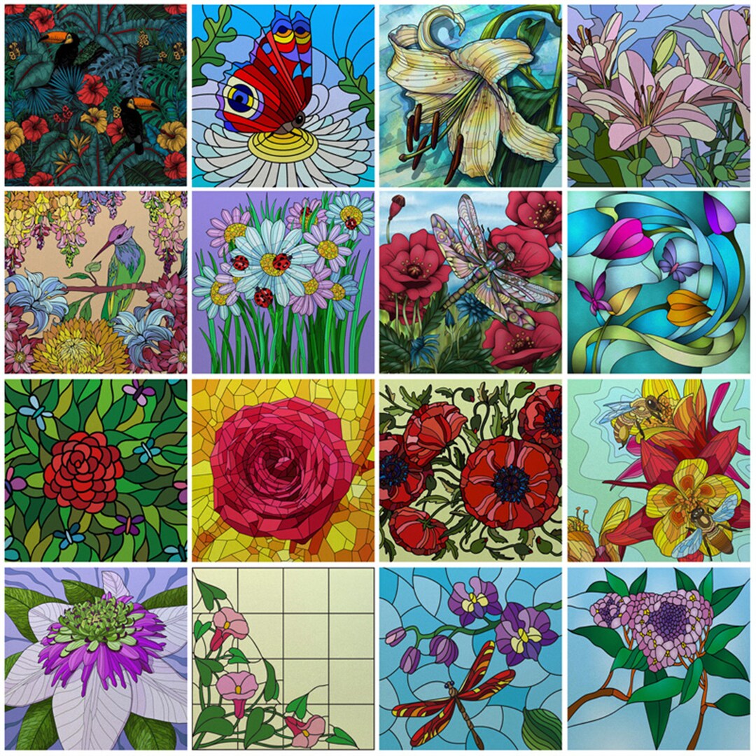 Customized Flower Static Cling Sticker Window Film Frosted Stained ...