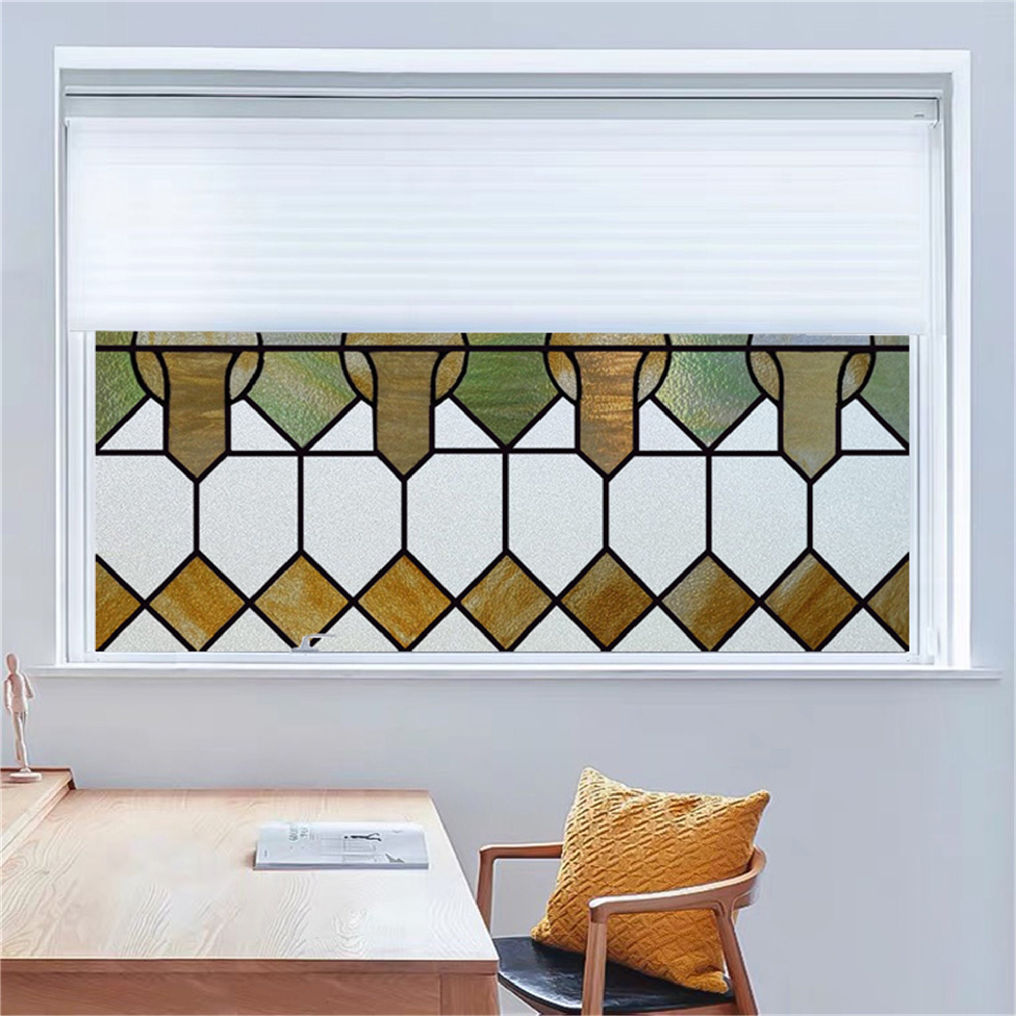 Custom Size Window Film Stained Glass Decorative Retro Window Sticker ...