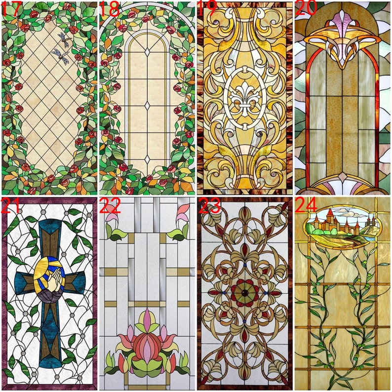 Customized Window Film Frosted Stained Glass Films Privacy Static Cling ...