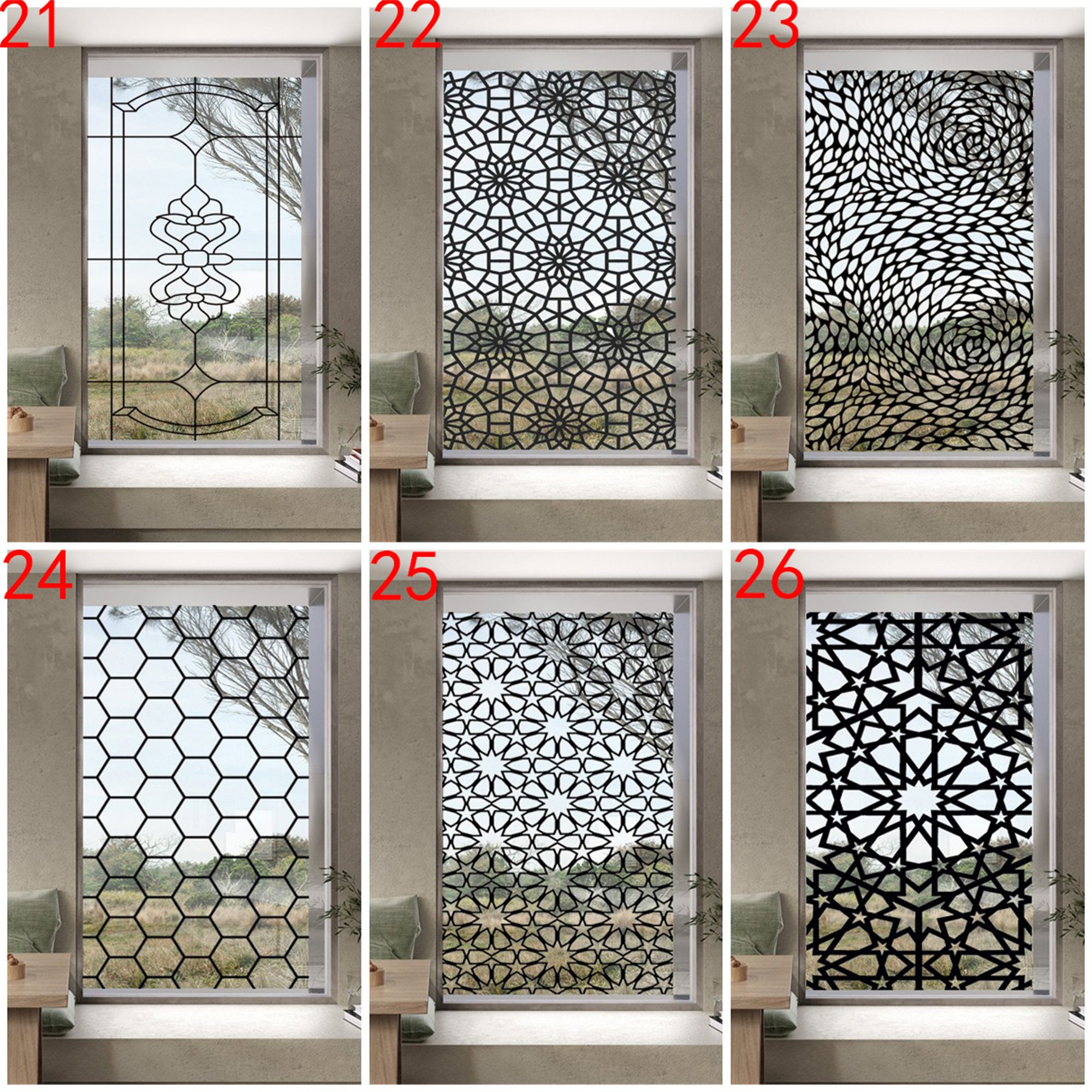 Customized Size Stained Glass Window Film Transparent Glass Sticker ...